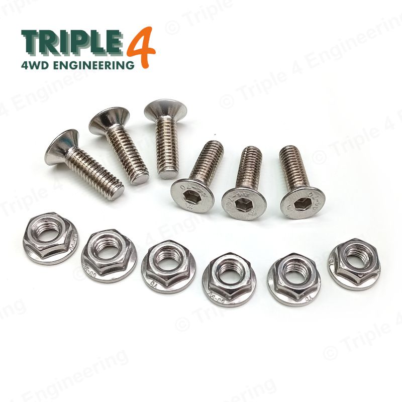 Defender Bonnet Hinge Marine Grade Stainless Steel Bolt Kit